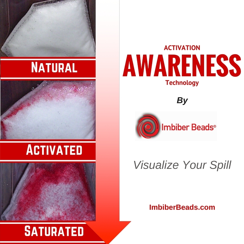 Color changing spill response technology for fuel and chemical spills.